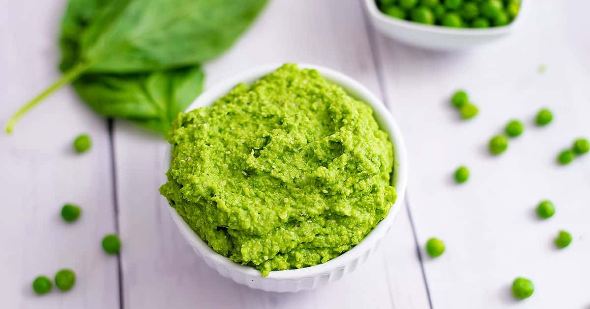 Creamy Pea Pesto (Dairy Free) - Ready in 5 Minutes