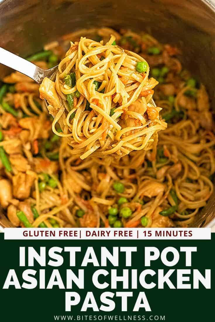 15 Minute Instant Pot Asian Chicken with Noodles (and veggies)