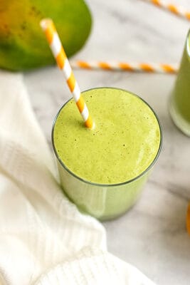 Creamy Mango Kale Smoothie - High Protein, 5 Minute Breakfast