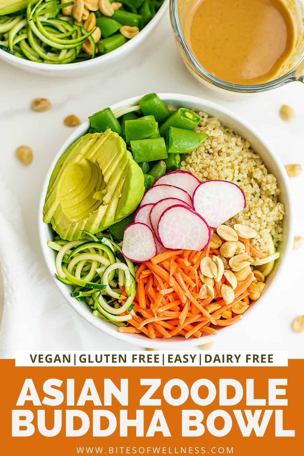 Asian Buddha Bowl with Peanut Dressing - 12 Minute Meal | Bites of Wellness