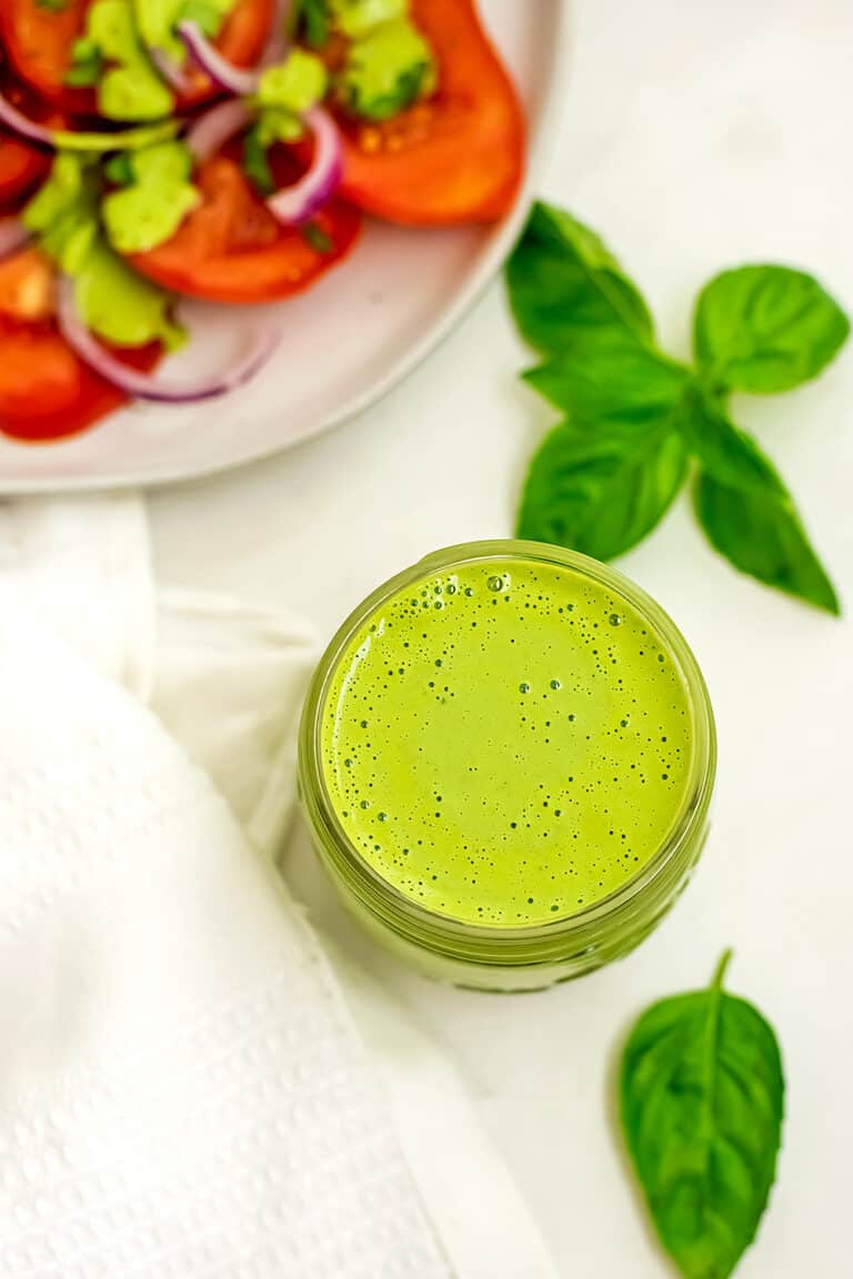 Creamy Basil Dressing - 5 Ingredients & Simple to Make | Bites of Wellness