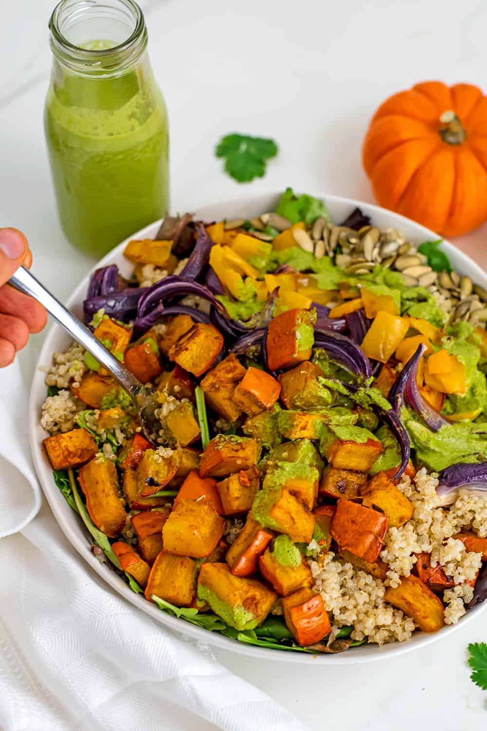 Quinoa Roasted Pumpkin Salad - Perfect Fall Recipe | Bites of Wellness
