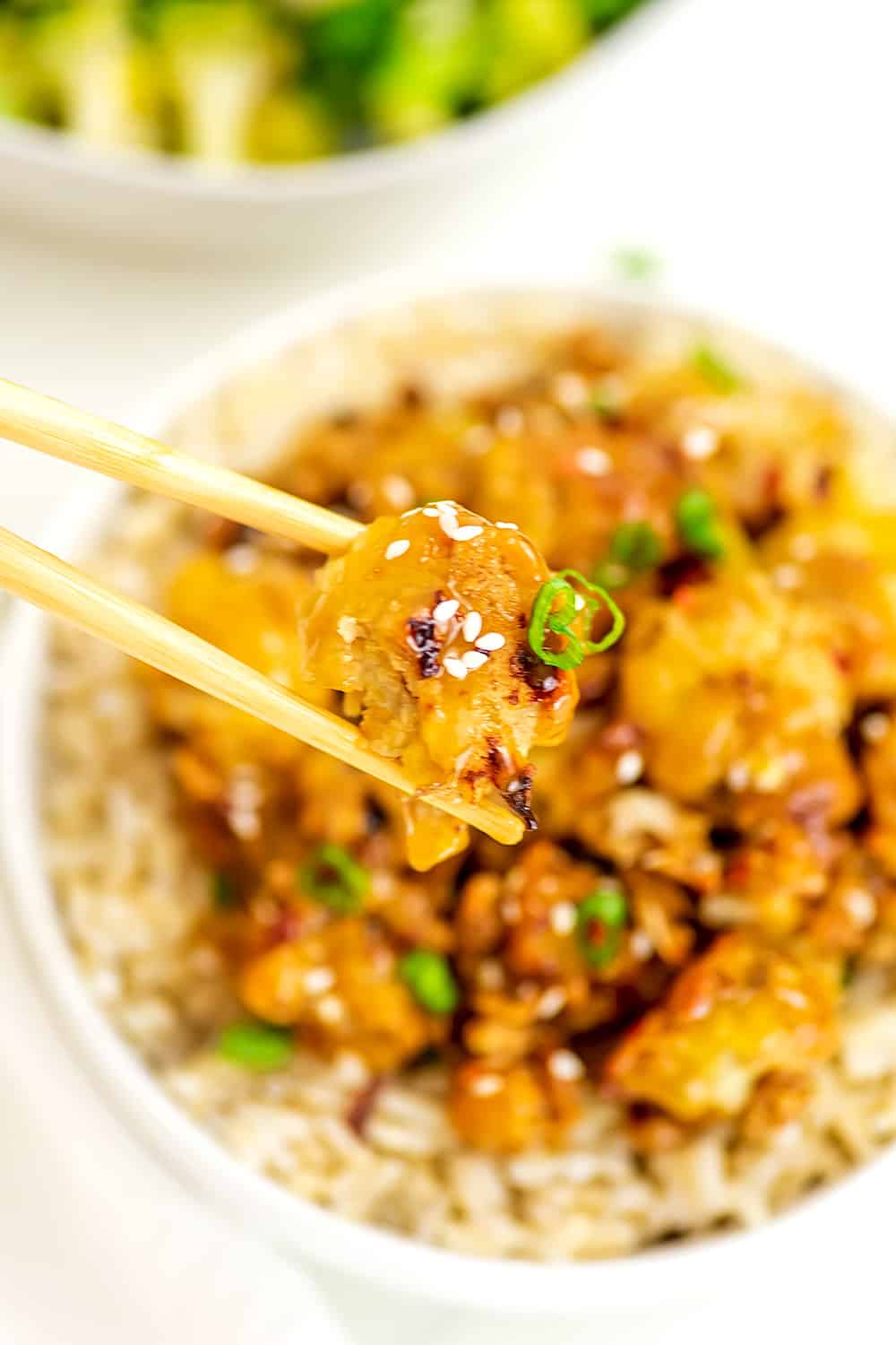 Orange Cauliflower chicken (GF) | Bites of Wellness