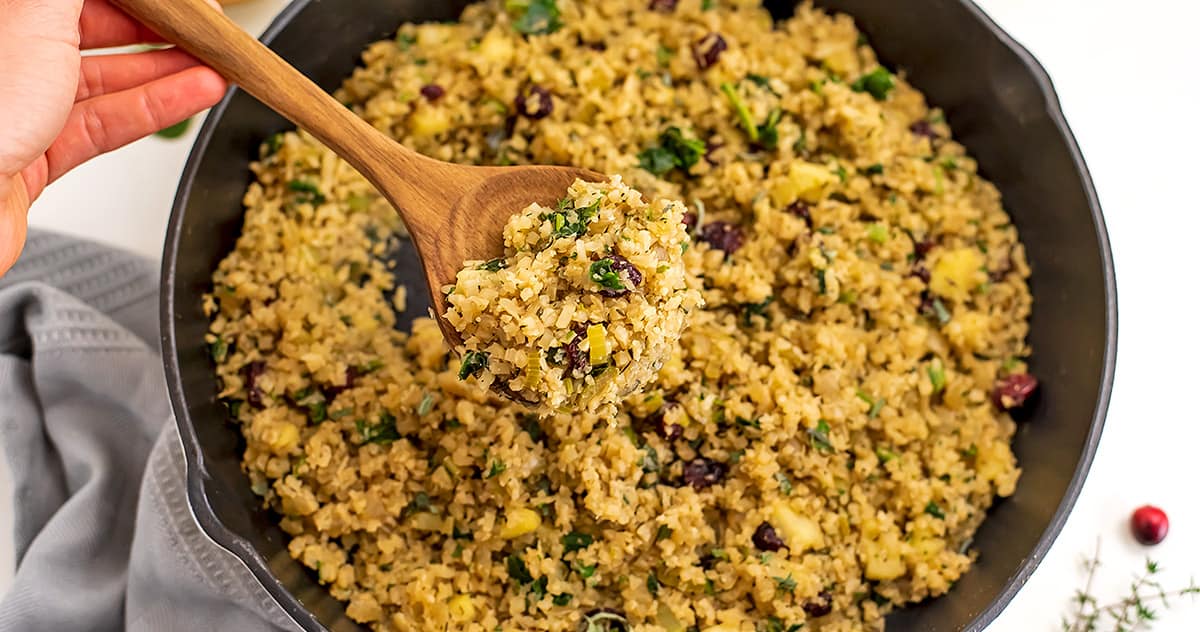 Cauliflower Stuffing - Easy 30 Minute Side Dish | Bites of Wellness