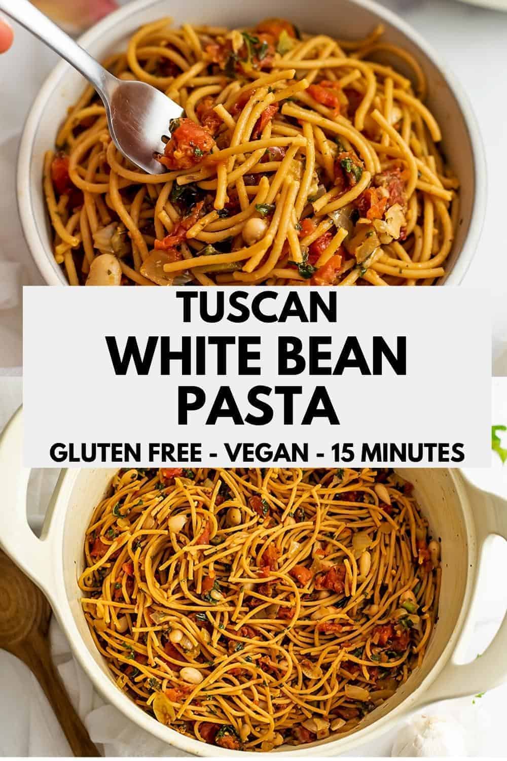 Tuscan White Bean Pasta with Sun Dried Tomatoes (15 Minutes)
