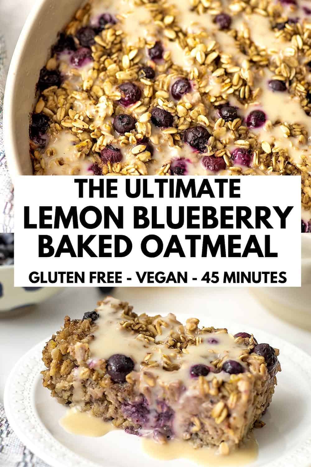 Lemon Blueberry Baked Oatmeal - Bites of Wellness