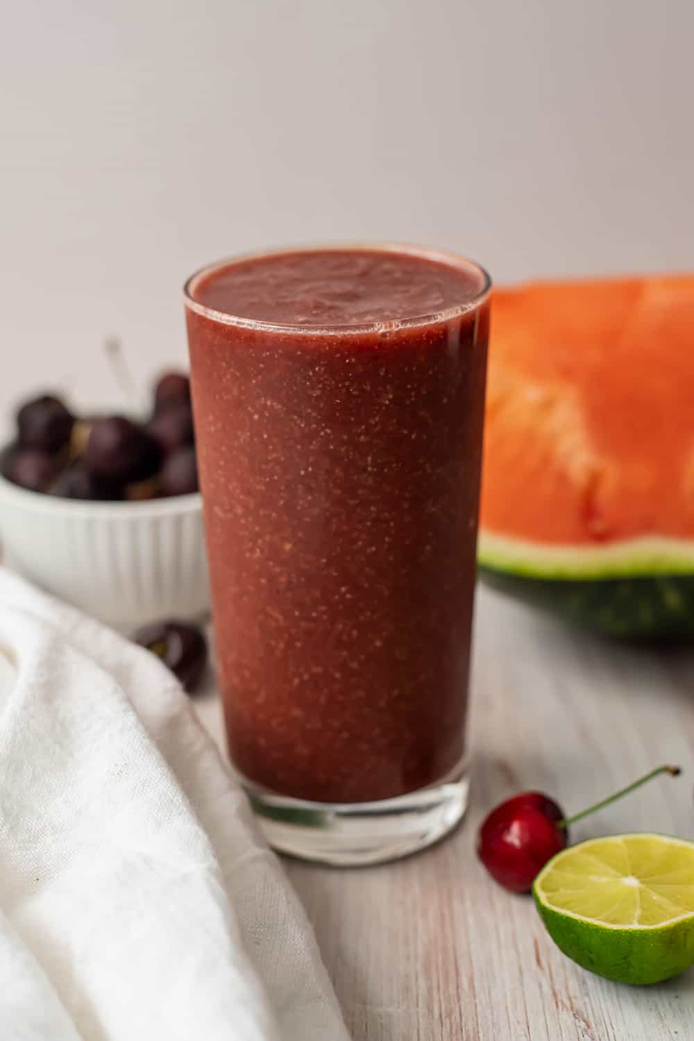 Watermelon Cherry Smoothie - Bites of Wellness
