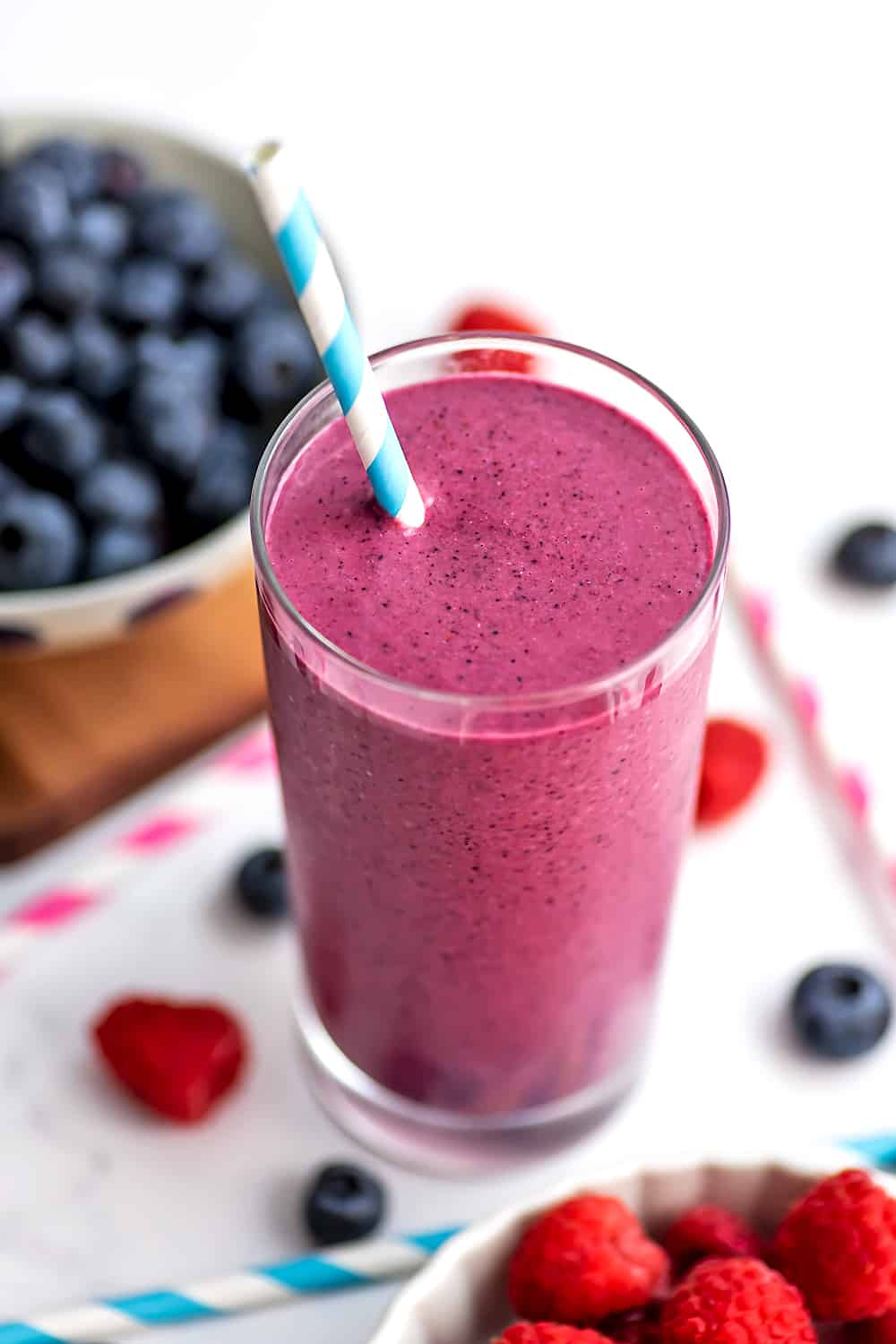 Raspberry Blueberry Smoothie - Bites of Wellness