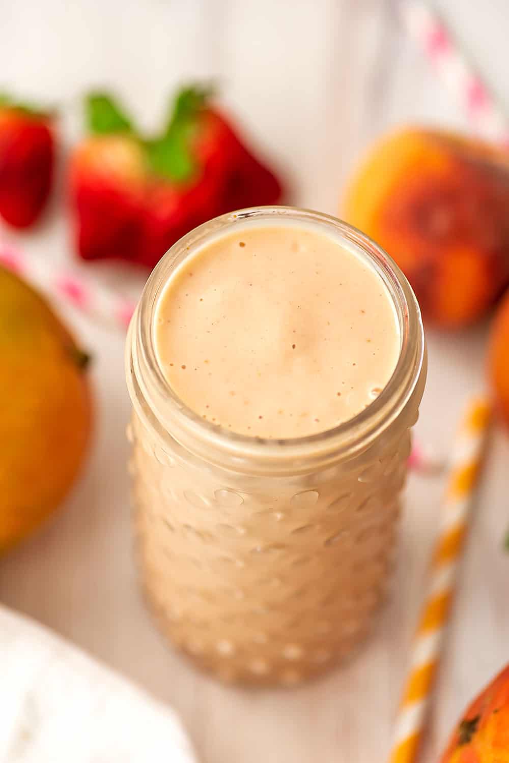 Strawberry Peach Mango Smoothie - Bites of Wellness