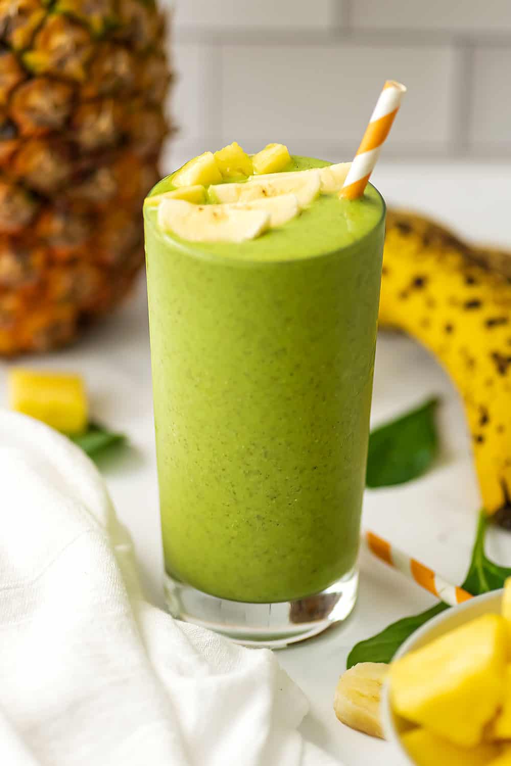 Pineapple Banana Spinach Smoothie - Bites of Wellness